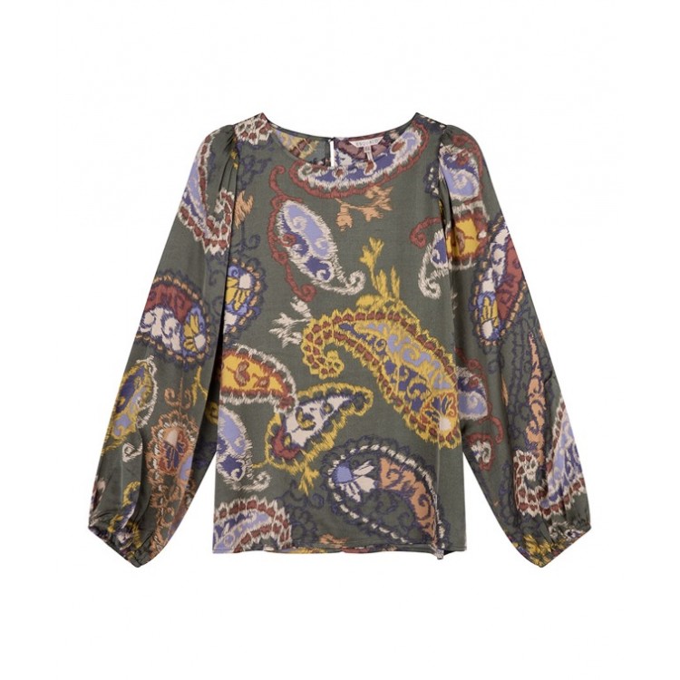 Esqualo Blouse R-neck elements print